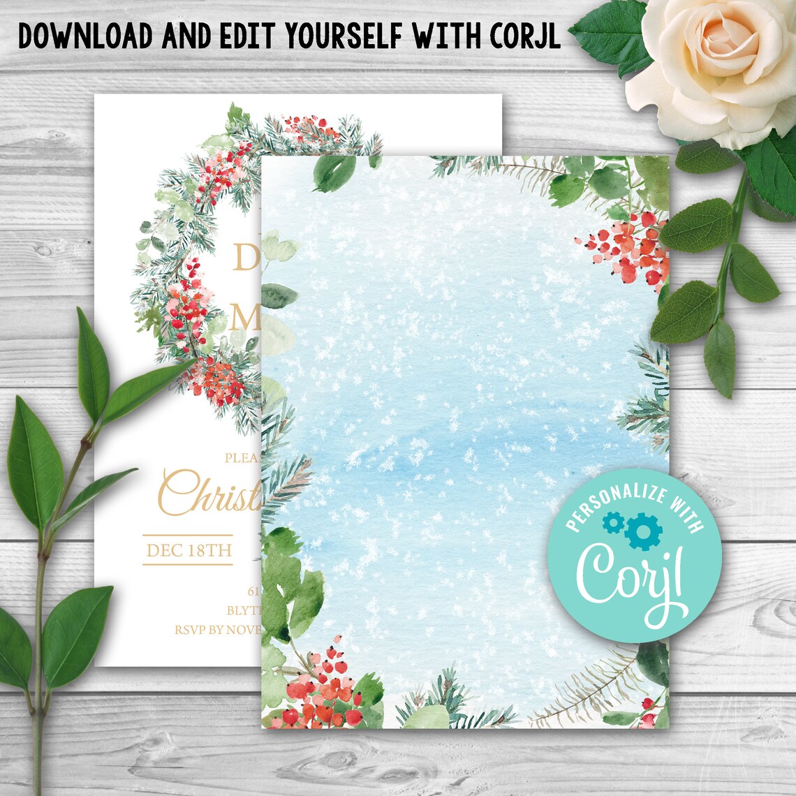 EDITABLE Christmas Party Invitation. Christmas Invite - Etsy