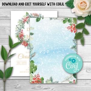 EDITABLE Christmas Party Invitation. Christmas Invite Printable ...