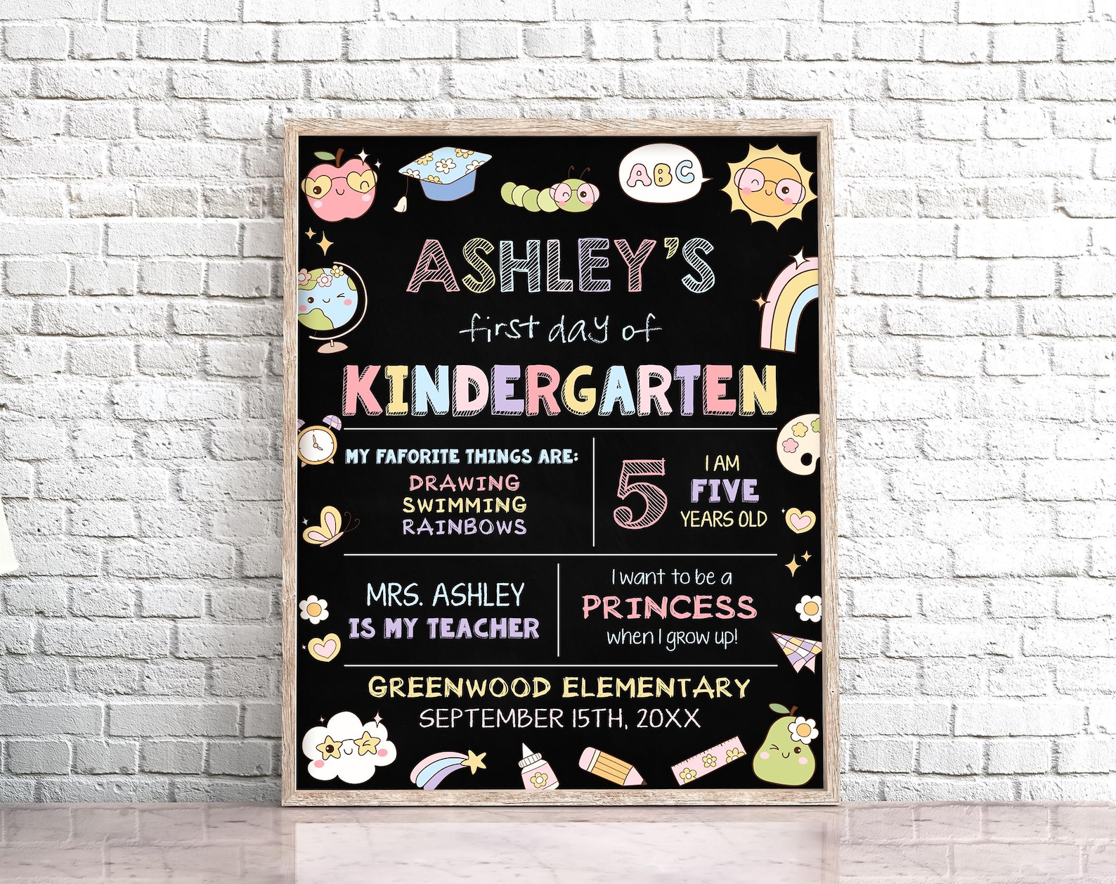 Editable First Day of Kindergarten Sign First Day of Preschool Board ...