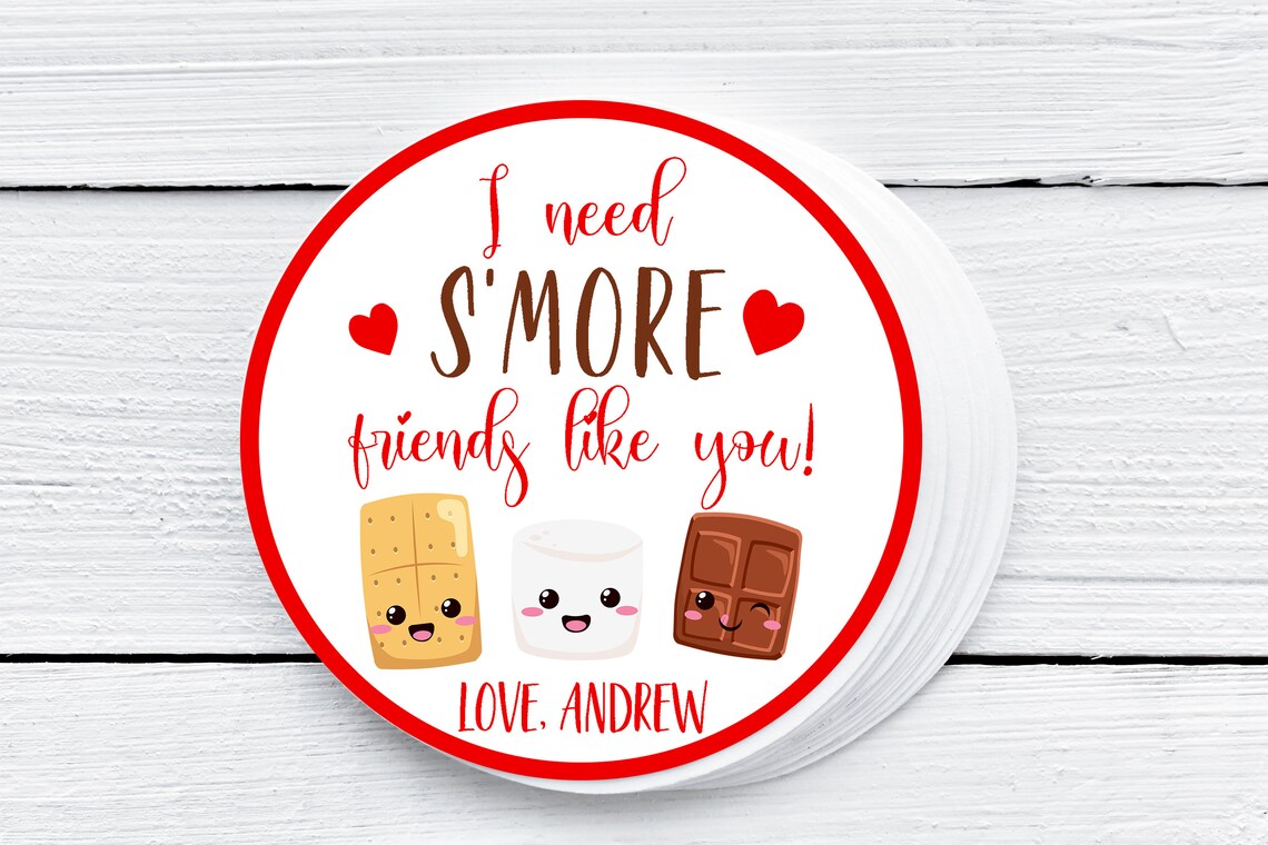 EDITABLE I Need S'more Friends Like You Valentine's Day Tags S'mores ...