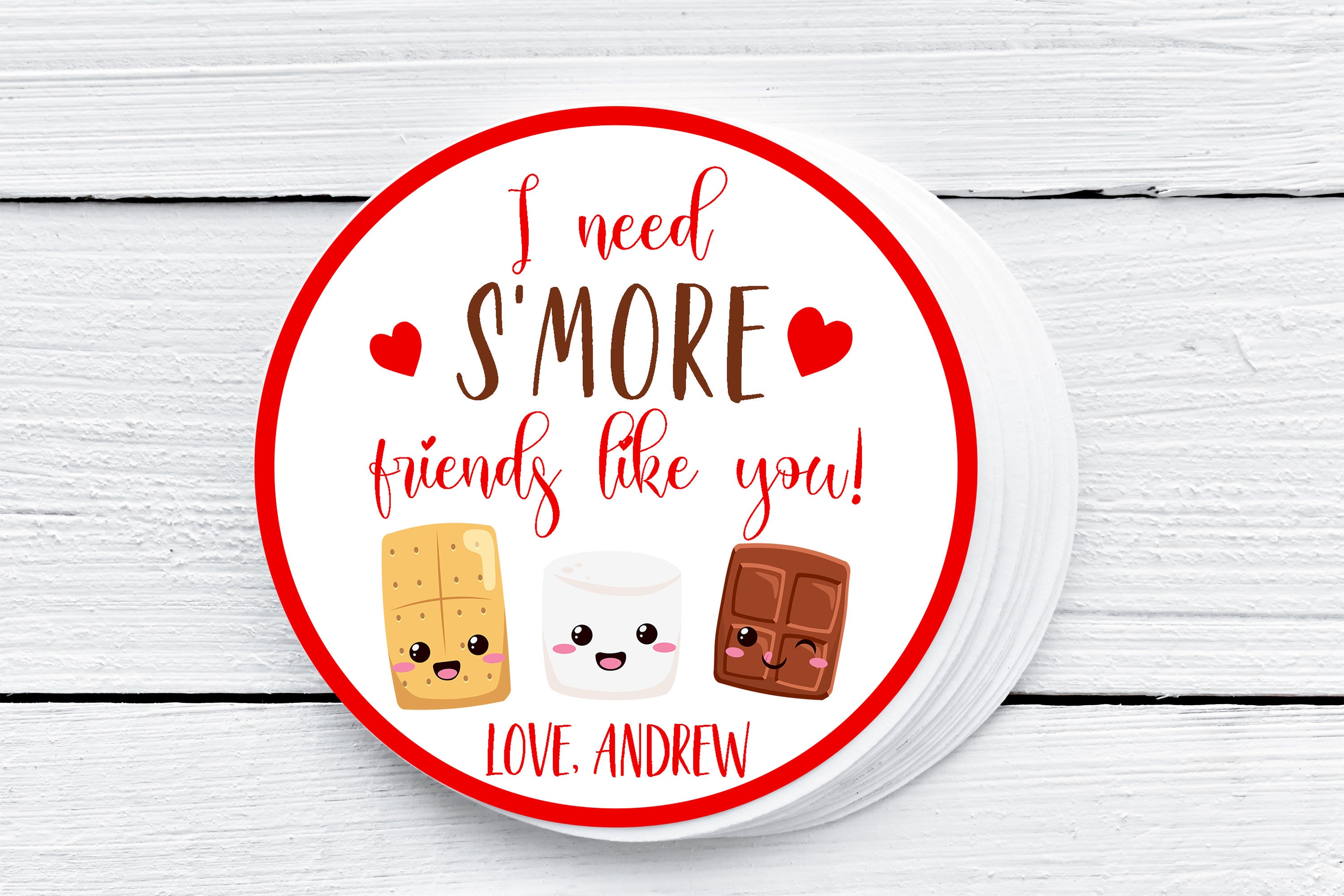 EDITABLE I Need S'more Friends Like You Valentine's Day Tags S'mores ...