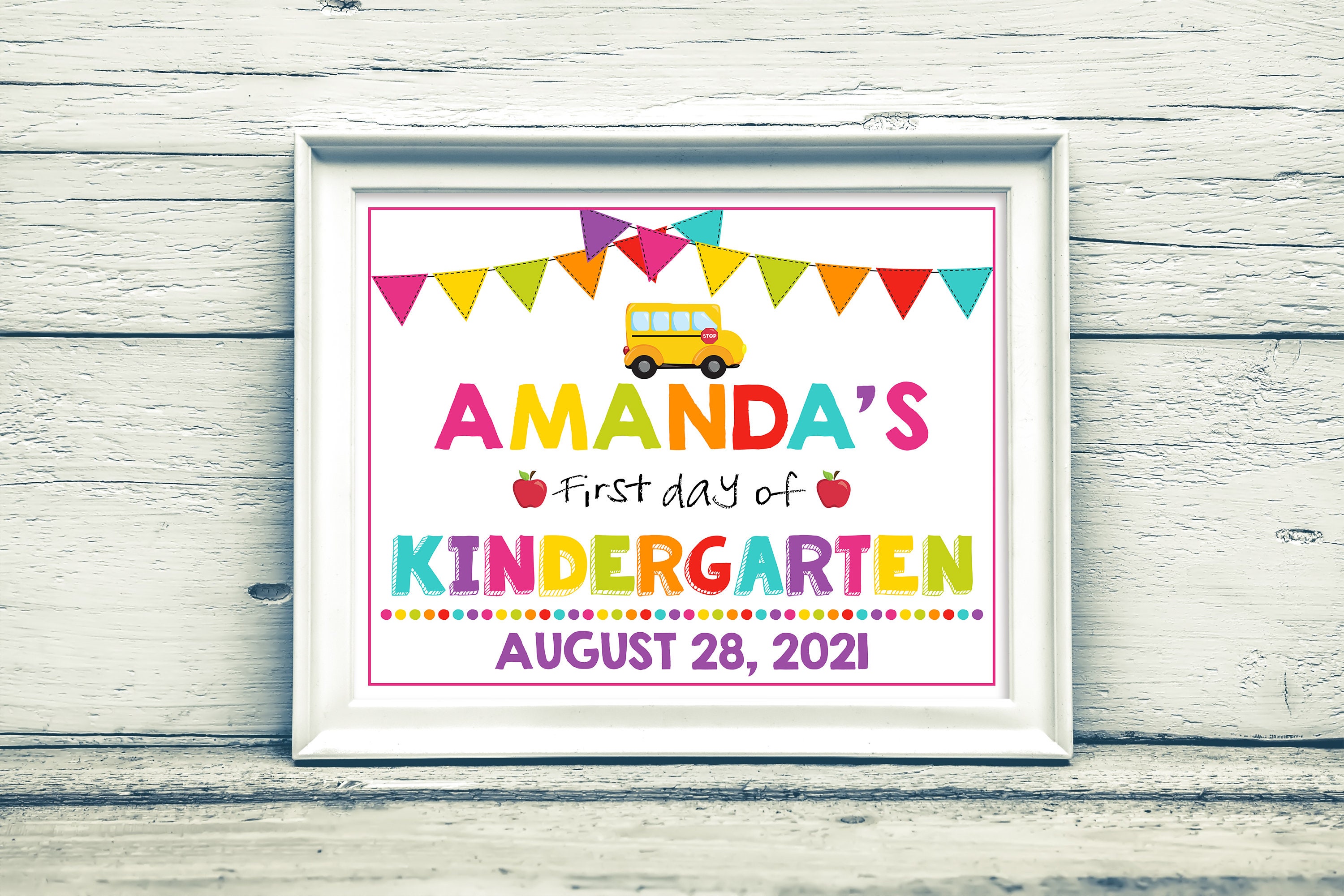 Editable First Day of Kindergarten Sign First Day of School | Etsy