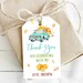 EDITABLE Pumpkin Truck Thank You Tags, Pumpkin Favor Tag, Pumpkin Gift ...