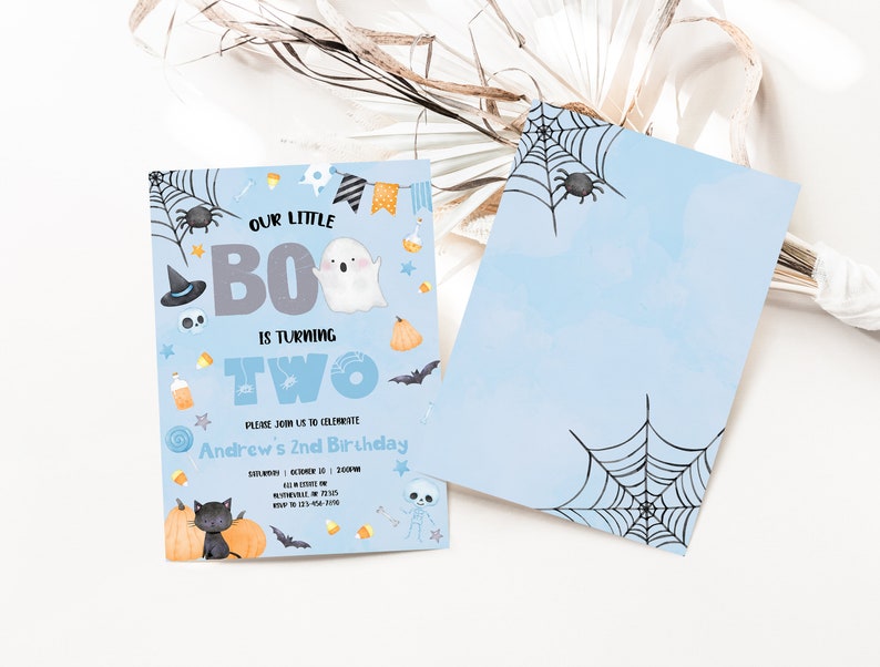 Editable Our Little Boo Birthday Party Invitation Halloween - Etsy