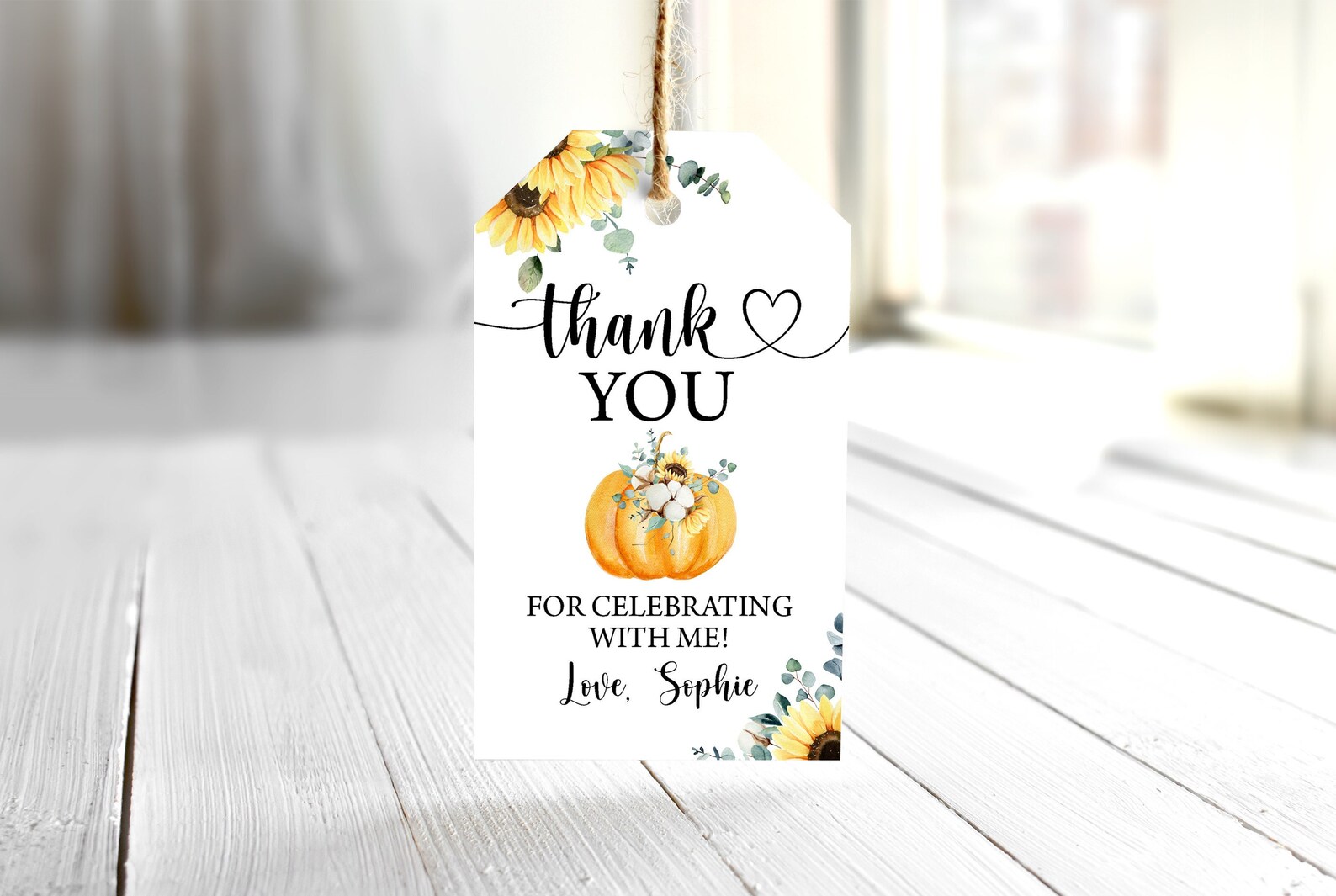 EDITABLE Pumpkin Thank You Tags Pumpkin Favor Tag Pumpkin | Etsy