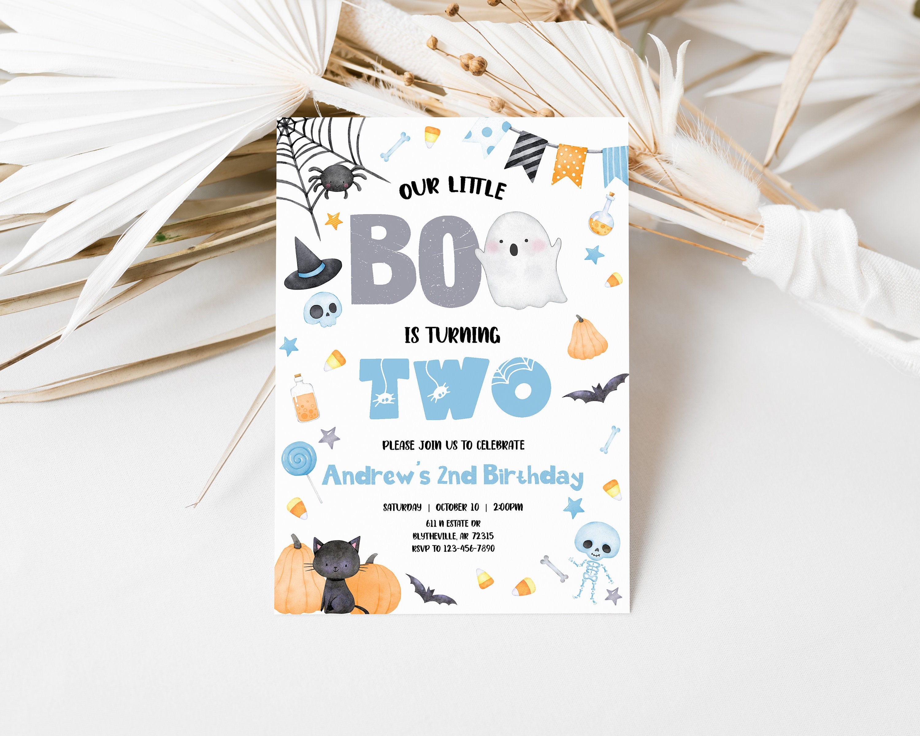 Editable Our Little Boo Birthday Party Invitation Halloween - Etsy