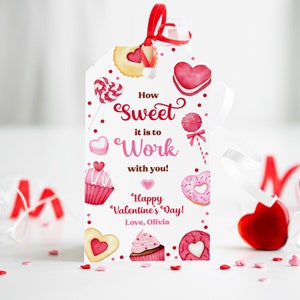 EDITABLE Valentines Day Coworker Gift Tags How Sweet It is to Work With ...