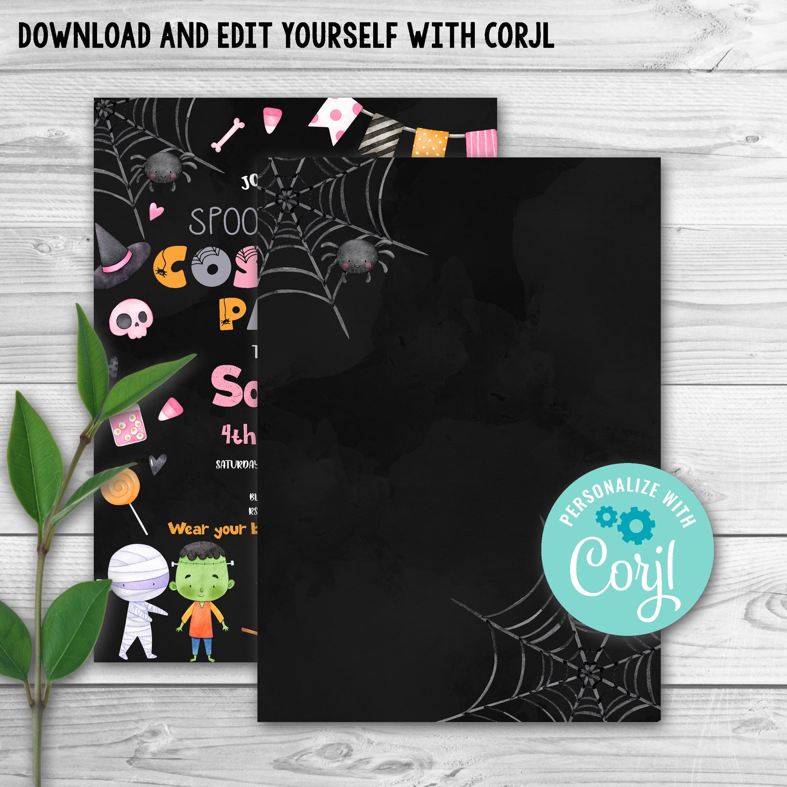 Editable Halloween Costume Party Invitation Halloween Birthday - Etsy