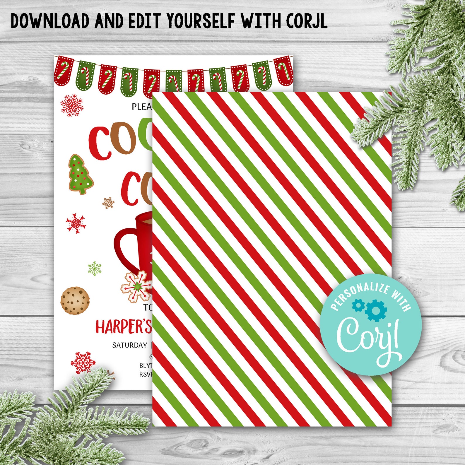 EDITABLE Cookies and Cocoa Invitation Hot Cocoa Party Cookies and Hot ...