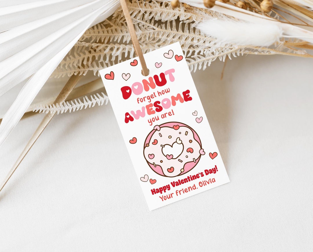 Editable Donut Forget How Awesome You Are Teacher Appreciation Gift Tag ...