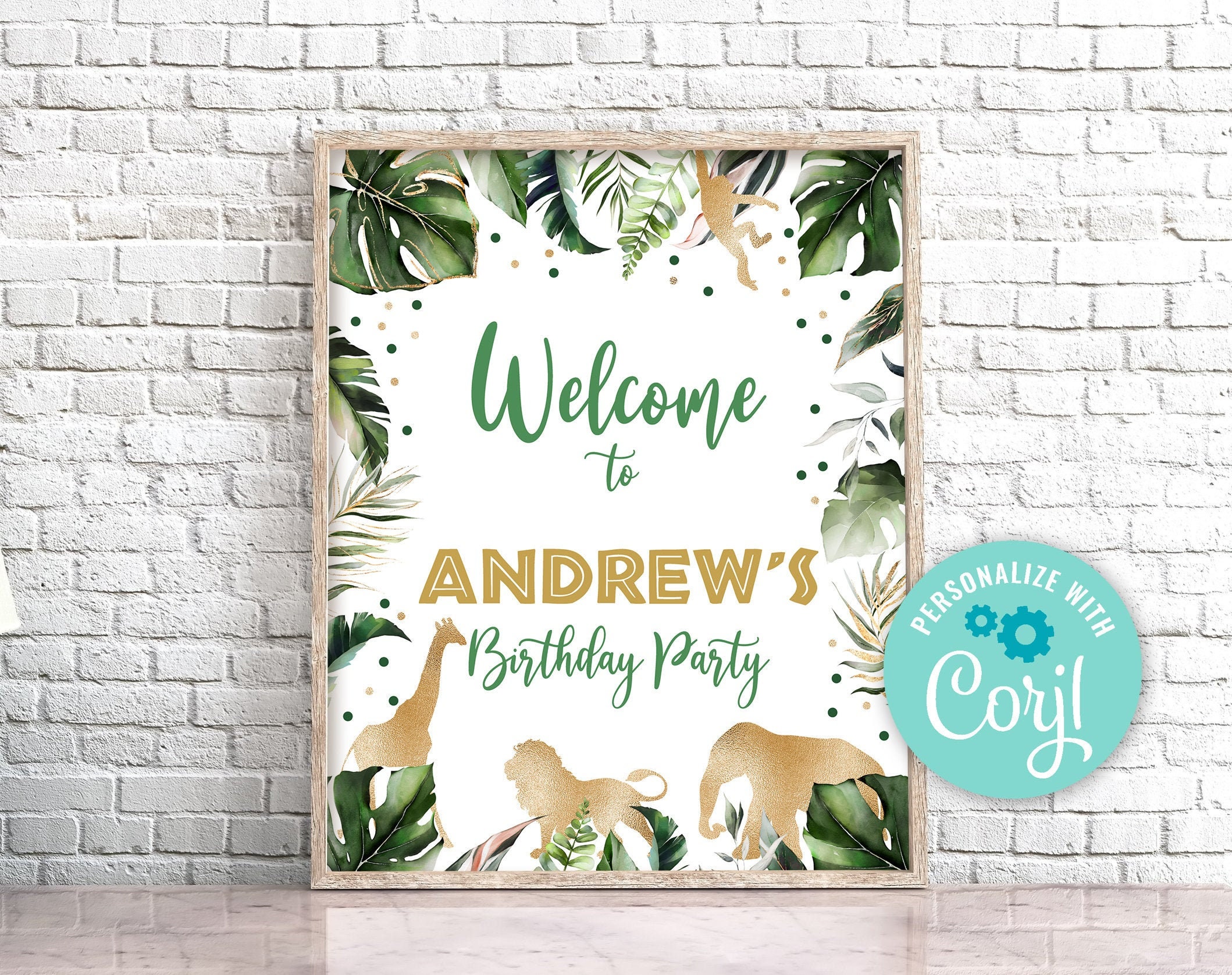 Editable WILD Animal Welcome Sign Instant Download Safari | Etsy