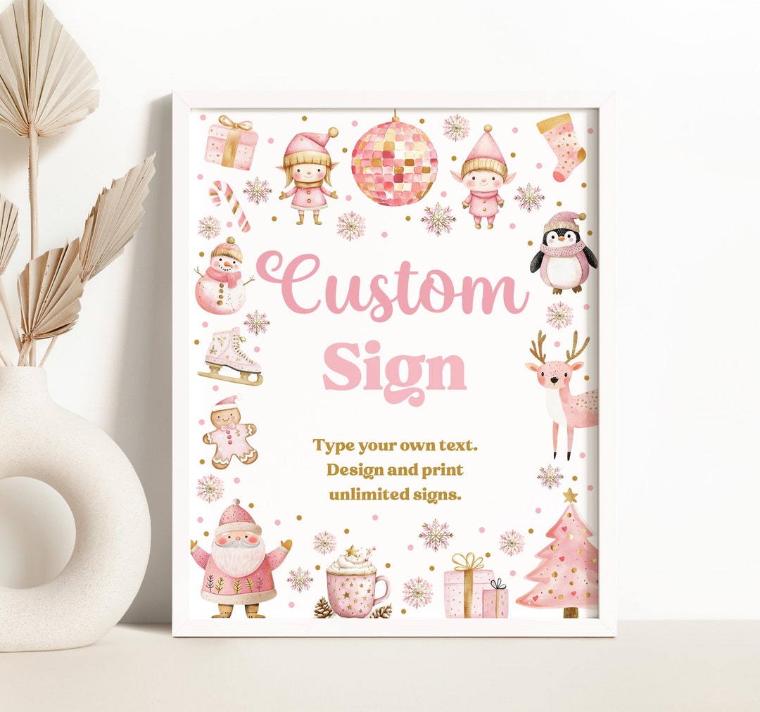 EDITABLE Christmas Birthday Party Custom Sign Winter Custom Sign Oh ...