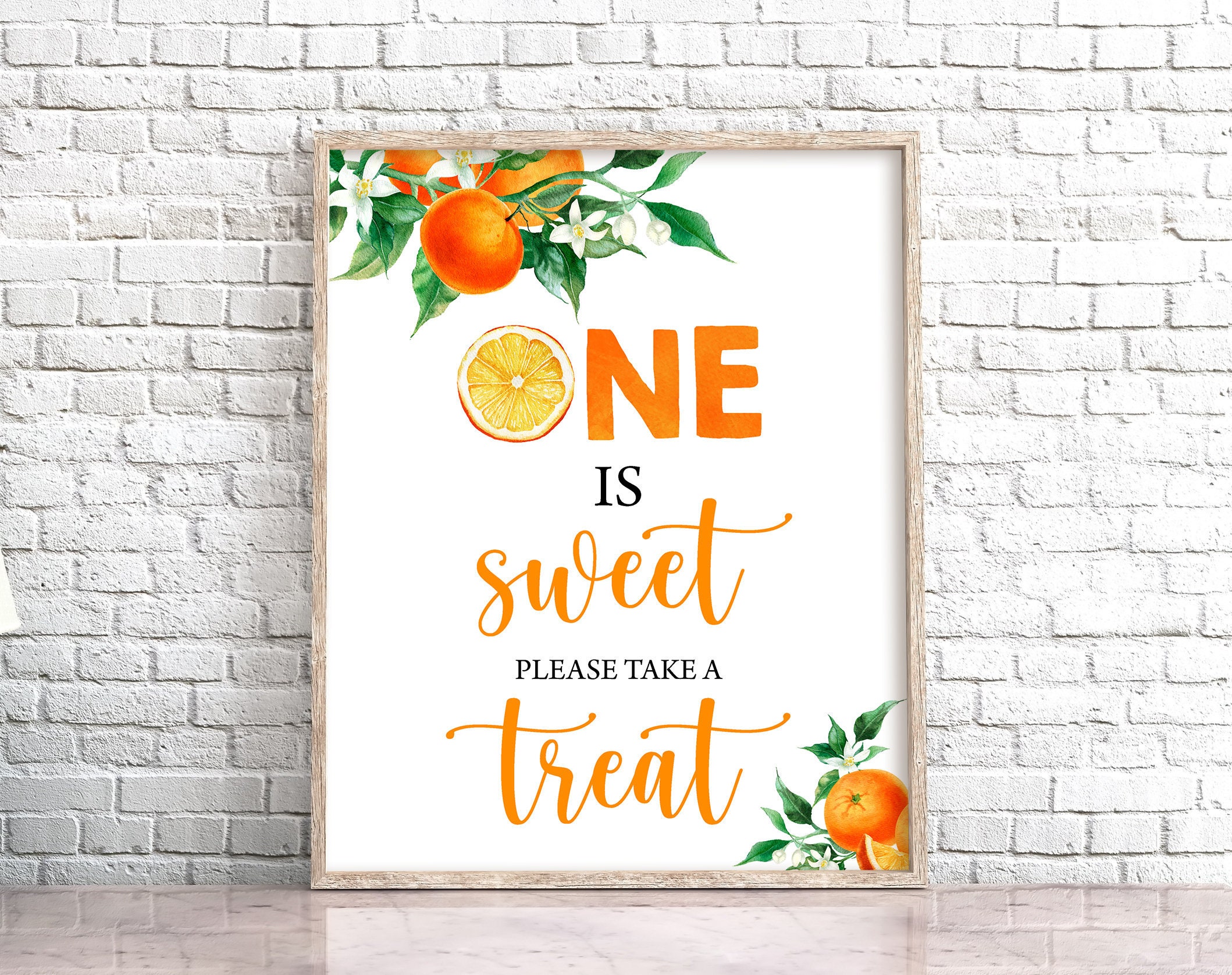 Orange One is Sweet Please Take a Treat Sign Orange Party Sign - Etsy