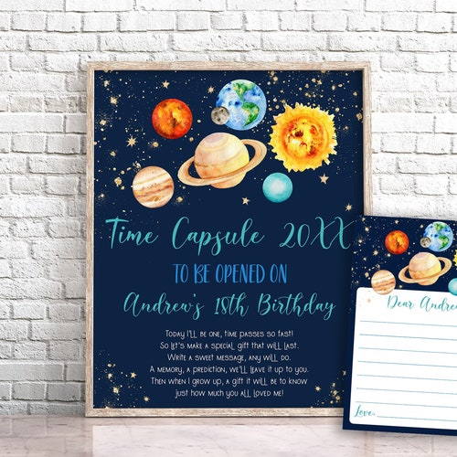 Editable Outer Space Birthday Time Capsule Galaxy Time Capsule - Etsy