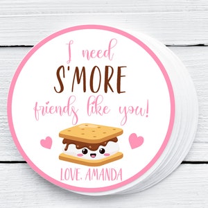 EDITABLE I Need S'more Friends Like You Valentine's Day Tags S'mores ...