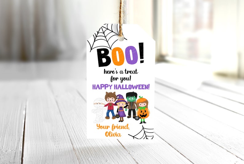 EDITABLE Halloween Favor Tags Boo Halloween Tags Halloween - Etsy