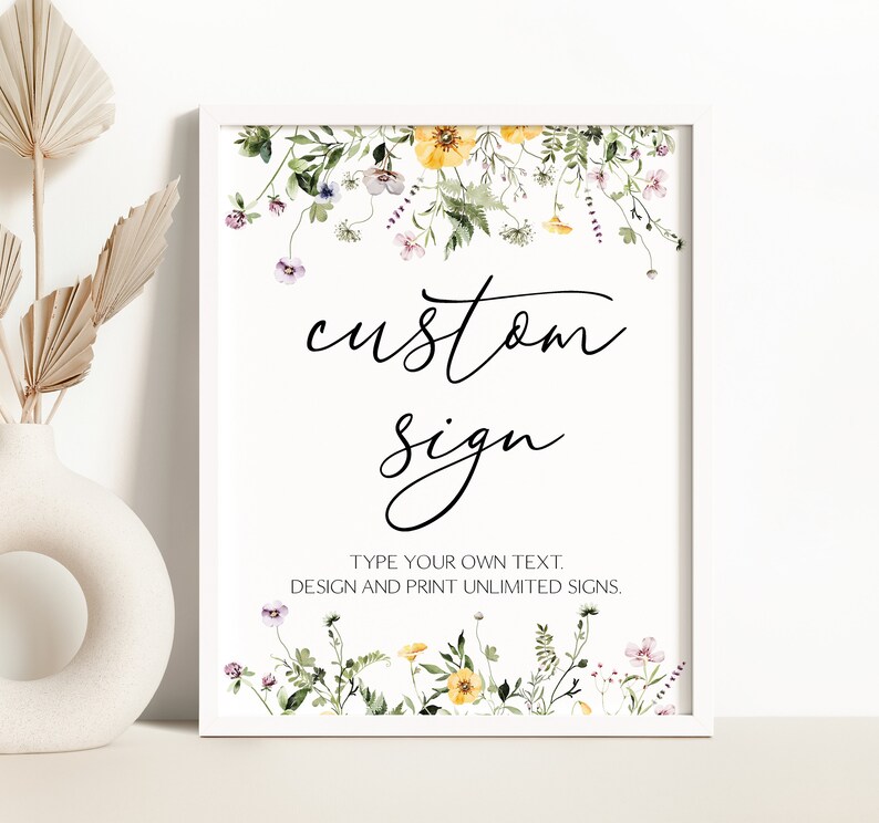 EDITABLE Wildflower Custom Sign Wildflower Baby in Bloom Baby - Etsy