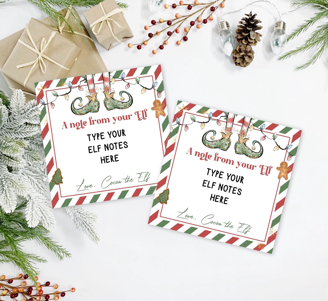 EDITABLE Elf Note Card Notes From Your Elf Make Your Own Elf Notes Elf ...