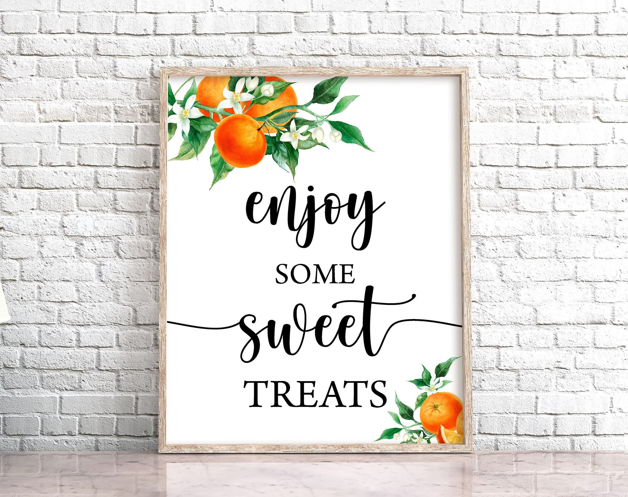 Orange Enjoy Some Sweet Treats Sign Citrus A Little Cutie Is | Etsy