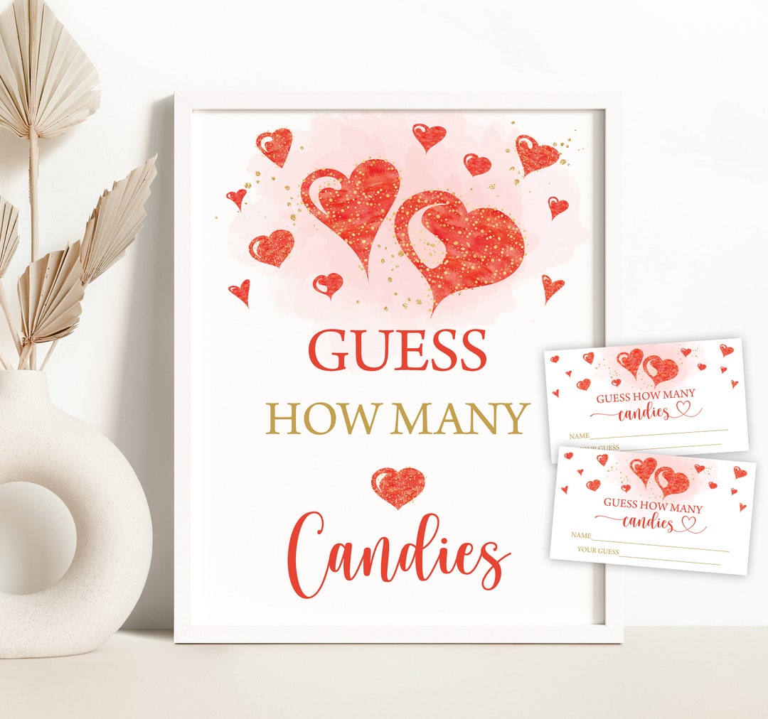 Valentine Guess How Many Candies Sign A Little Sweetheart Baby Shower ...