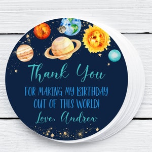 EDITABLE Space Birthday Favor Tags Galaxy Planets Outer Space Tag Outer ...