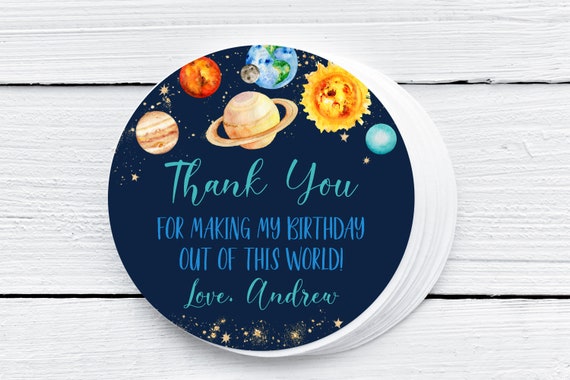 EDITABLE Space Birthday Favor Tags Galaxy Planets Outer Space | Etsy