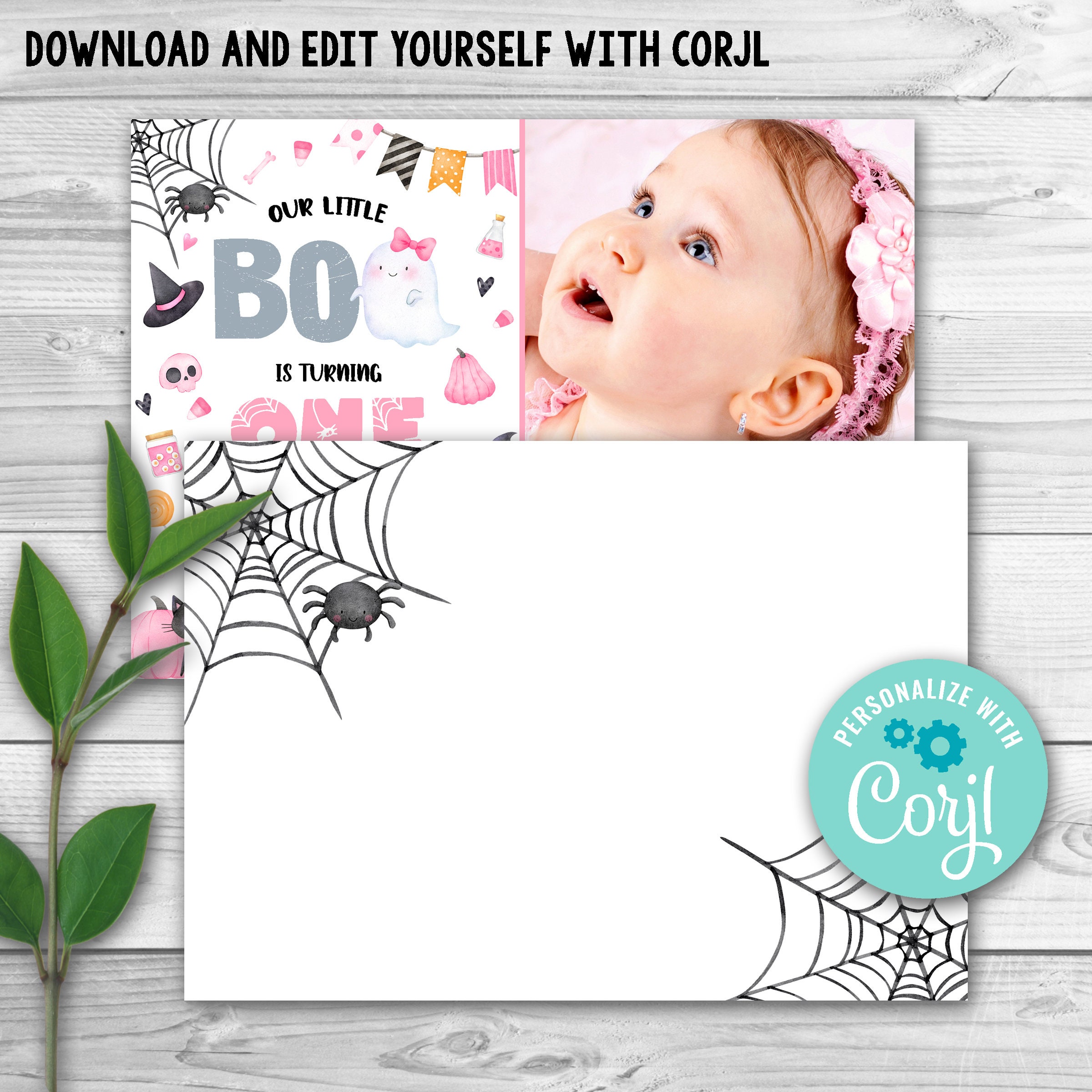 Editable Our Little Boo Birthday Party Invitation Halloween - Etsy