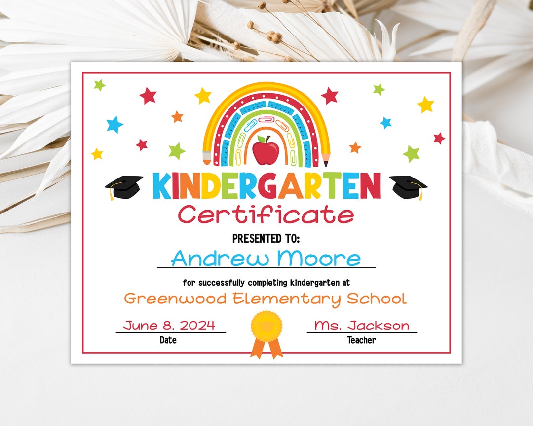 Editable Kindergarten Graduation Certificate Kindergarten Diploma ...