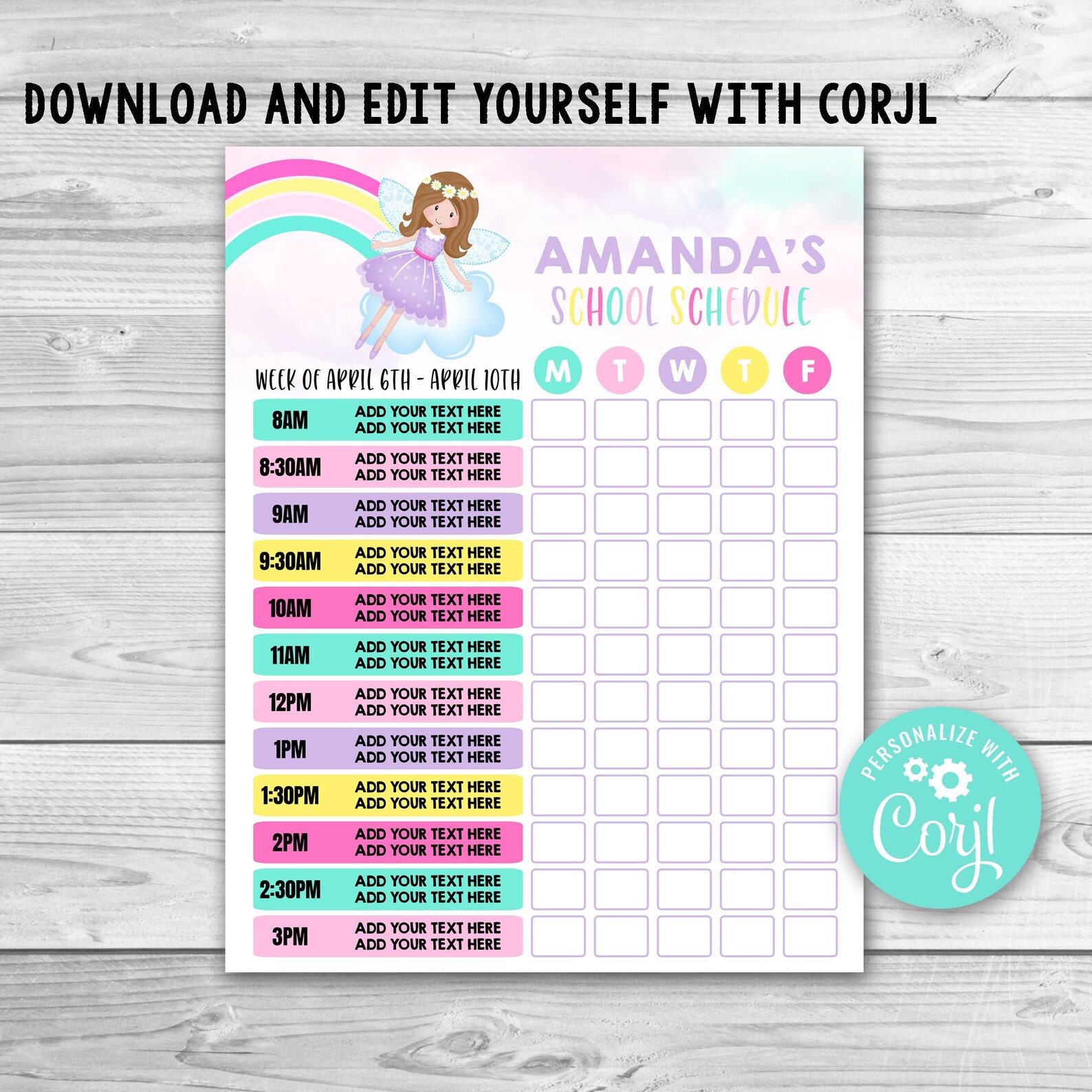 Fairy Homeschool Schedule Fairy Daily Routine Fairy Kids - Etsy