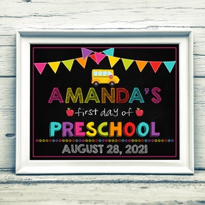Editable First Day of Preschool Sign First Day of School Sign ...