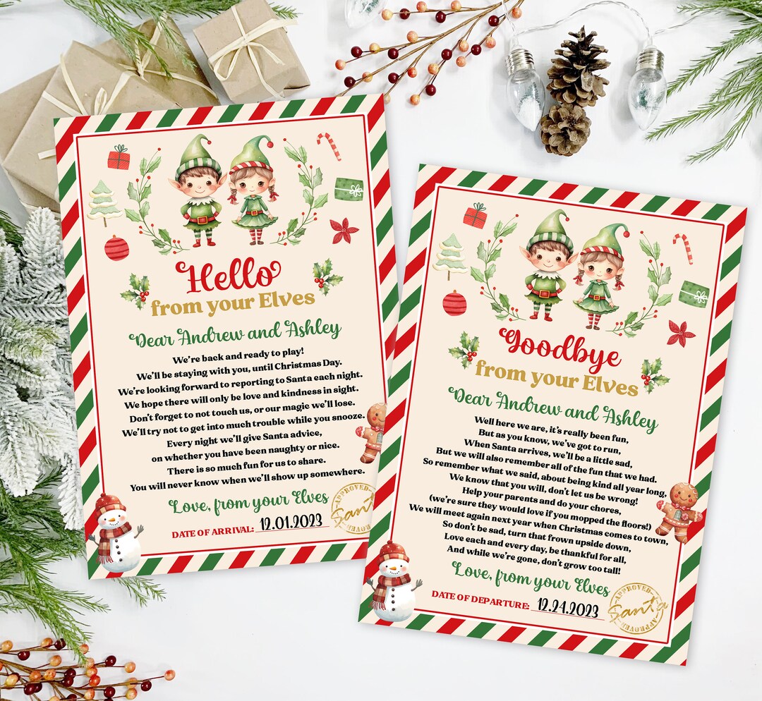 Editable Elves Letter Bundle Elves Letter Set Elf Arrival Letter Elves ...