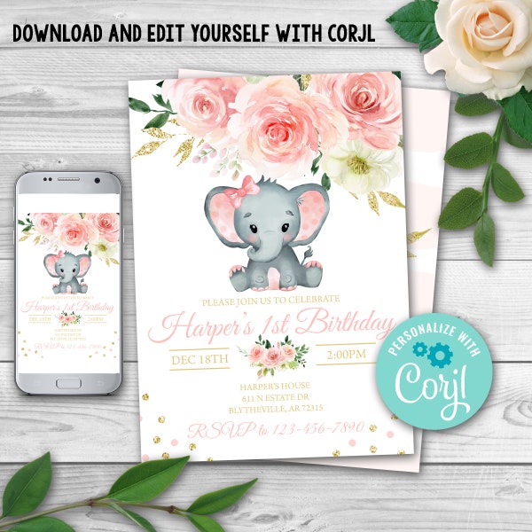 Elephant Invitation - Etsy