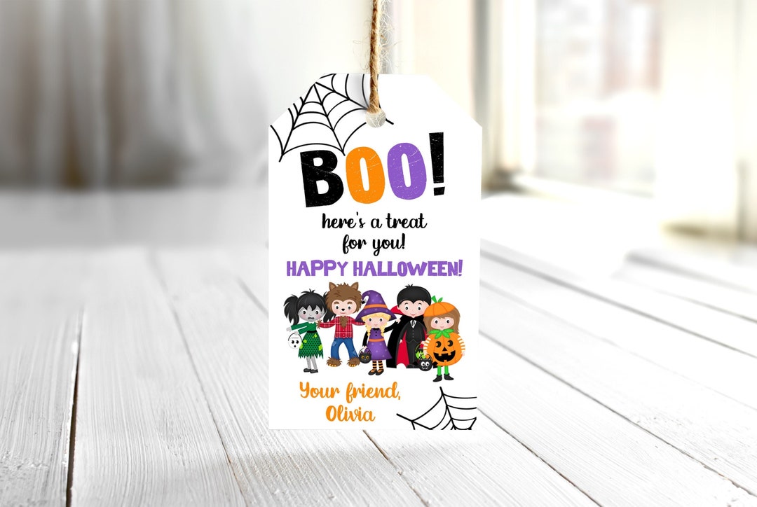 EDITABLE Halloween Favor Tags Boo Halloween Tags Halloween Trick or ...