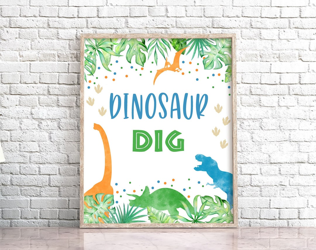 Dinosaur Dig Sign Prehistoric Party Sign Dino Dig Sign Dinosaur Favor ...
