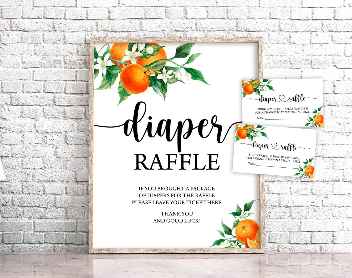 A Little Cutie is on the Way Baby Shower Diaper Raffle Sign - Etsy