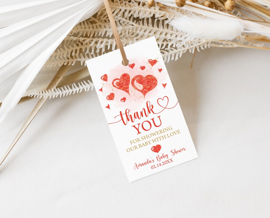 EDITABLE Valentine Baby Shower Favor Tag A Little Sweetheart Favor Tags ...