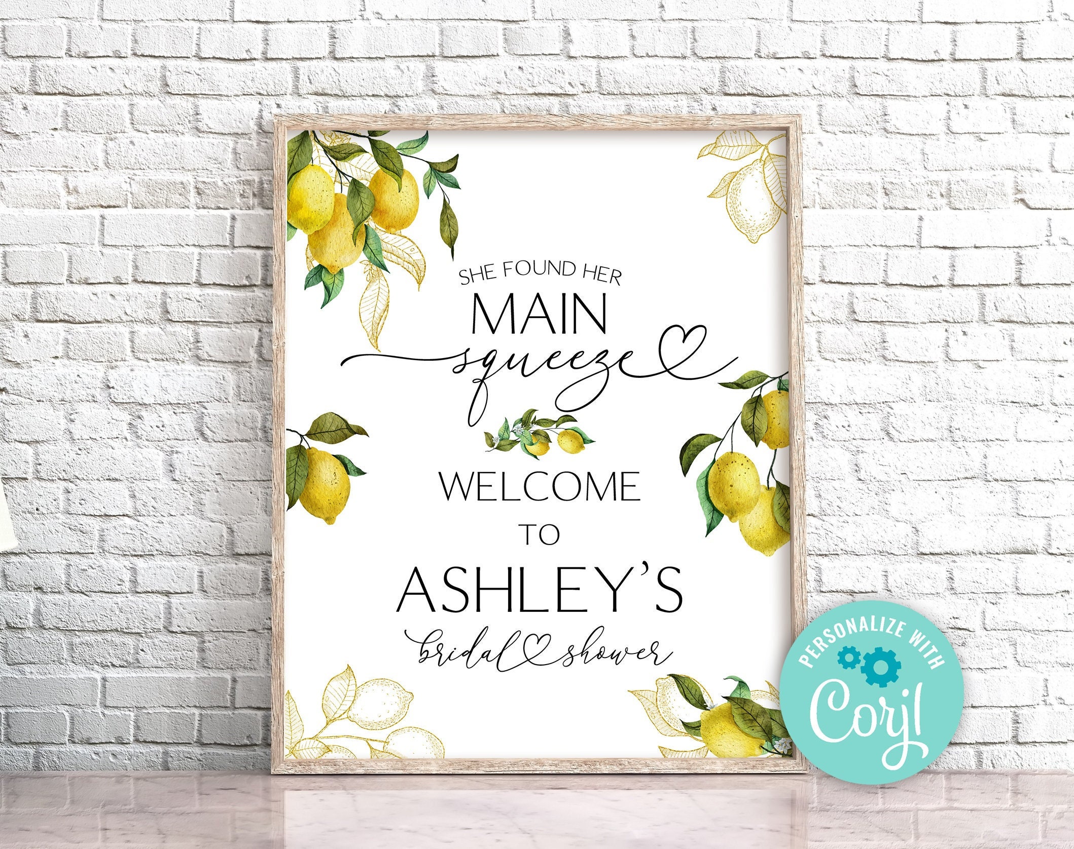 Editable Lemon Welcome Sign Citrus Welcome Sign She Found Her Main ...