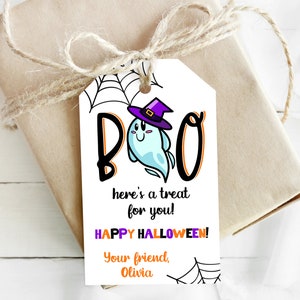 EDITABLE Halloween Favor Tags Boo Halloween Tags Cute Ghost Trick or ...
