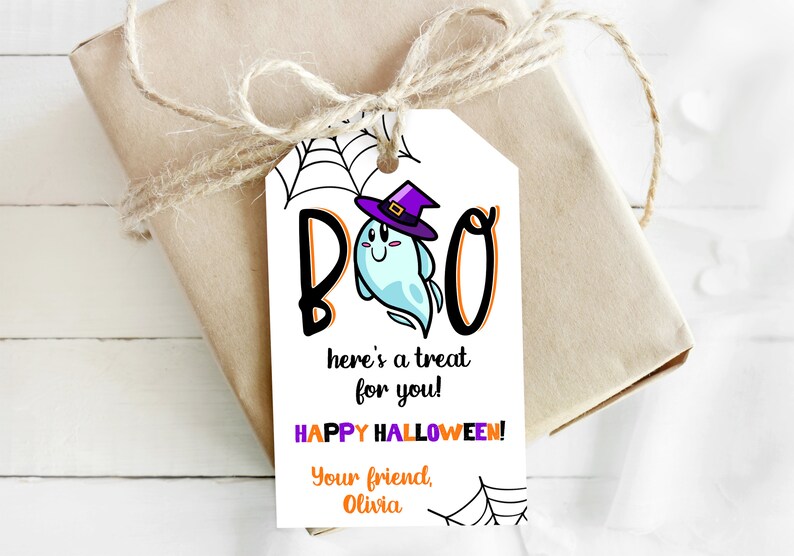 EDITABLE Halloween Favor Tags Boo Halloween Tags Cute Ghost | Etsy