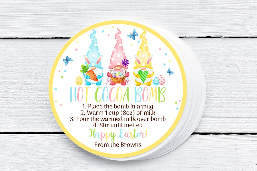 Editable Easter Hot Cocoa Bomb Easter Hot Chocolate Bomb Tags Easter ...