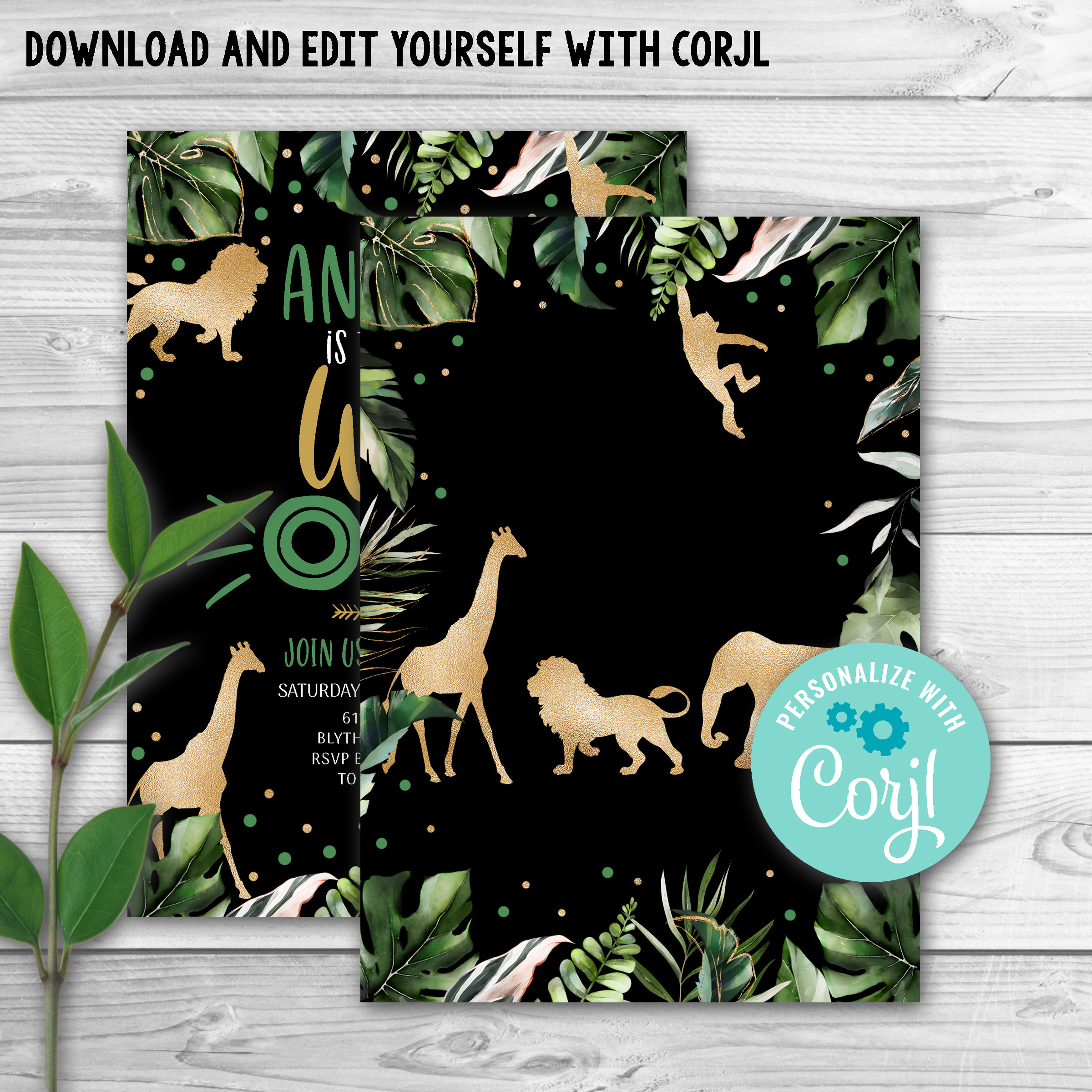 EDITABLE Wild One Birthday Invitation Safari Party | Etsy