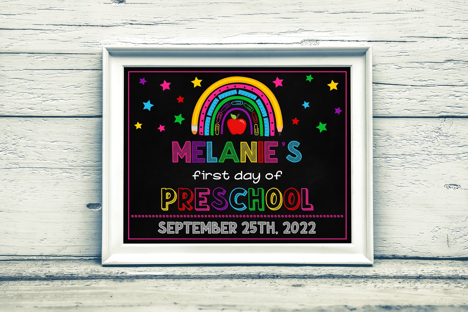 Editable First Day of Preschool Sign First Day of School Sign - Etsy