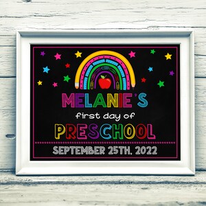 Editable First Day of Preschool Sign First Day of School Sign ...