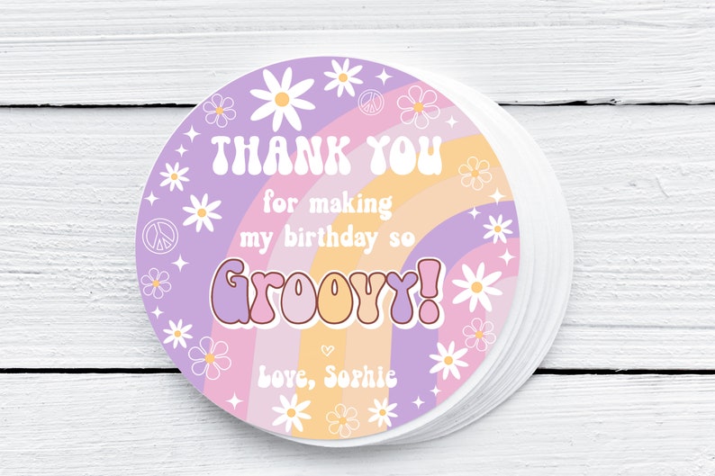EDITABLE Groovy Birthday Favor Thank You Tag Groovy Birthday Favor Tag ...