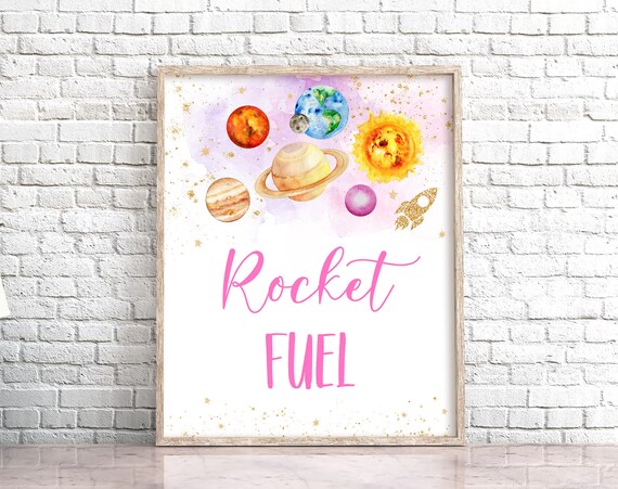 Space Rocket Fuel Party Sign Outer Space Birthday Drinks Sign | Etsy
