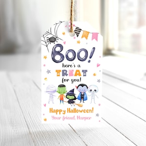 EDITABLE Halloween Favor Tags Boo Halloween Tags Halloween Trick or ...