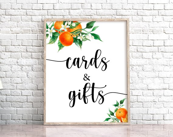 Orange Cards and Gifts Sign Citrus Cards and Gifts Sign - Etsy