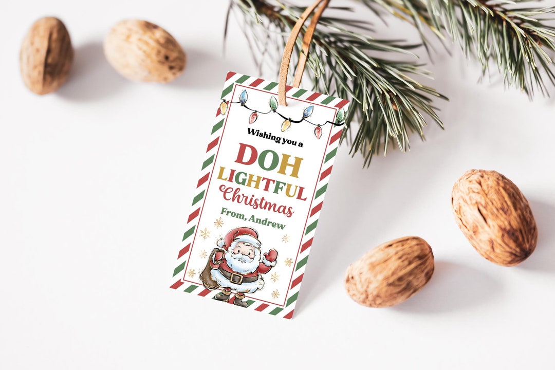 EDITABLE Christmas Play Dough Gift Tag Doh Christmas Gift Tag Holiday ...