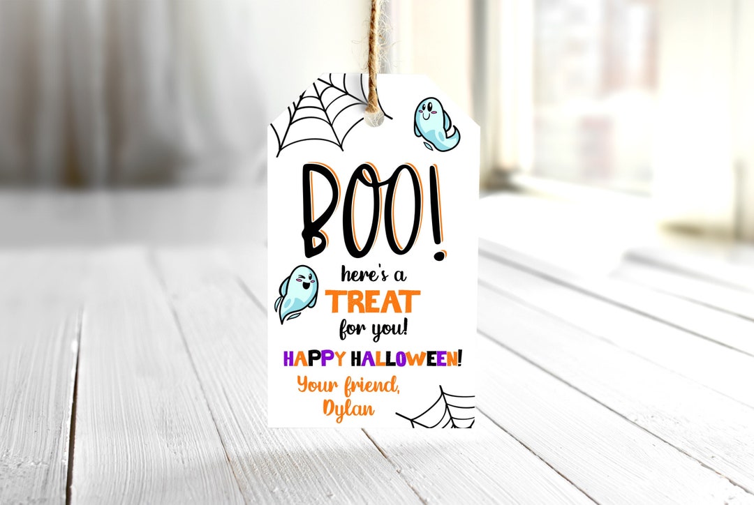 EDITABLE Halloween Favor Tags Boo Halloween Tags Cute Ghost Trick or ...