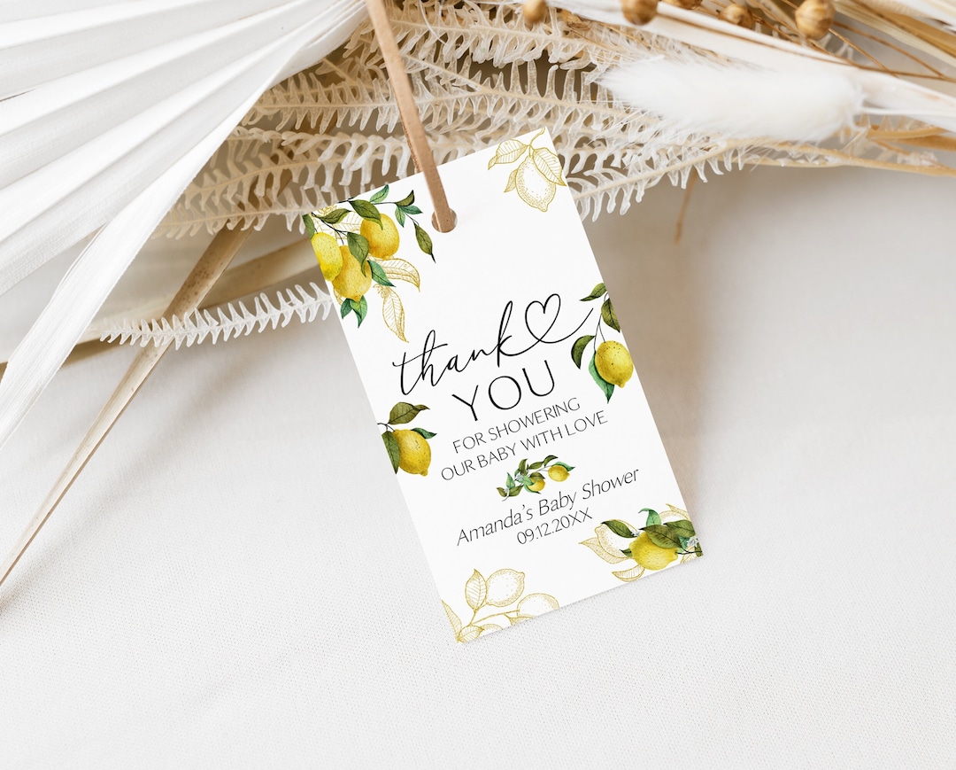 EDITABLE Lemon Thank You Tags Lemon Favor Tag Lemon Gift Tag Citrus ...
